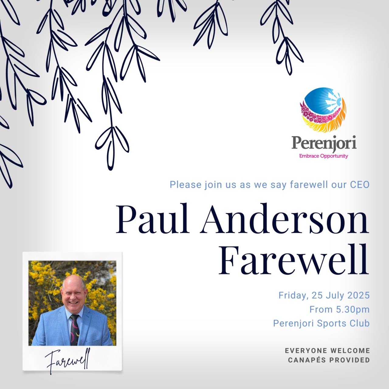 Community Farewell for CEO Paul Anderson » Shire of Perenjori